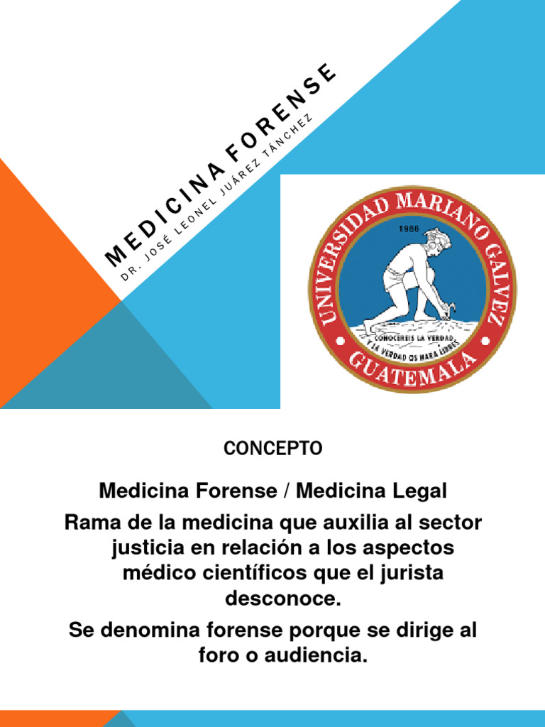 M E D I C I N A F O R E N S E Clase 1 Y 2 Pdf Jurisprudencia Médica
