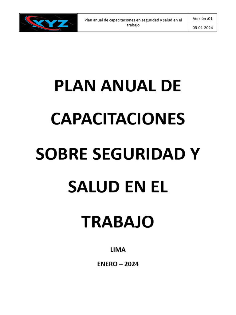 Plan Anual de Capacitaciones | PDF | Seguridad y salud ocupacional