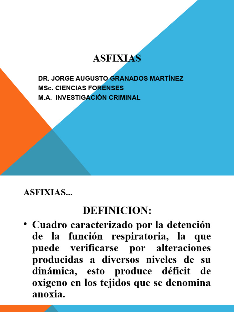 Tipos y Mecanismos de Asfixia | PDF | Sistema respiratorio | Causas de ...