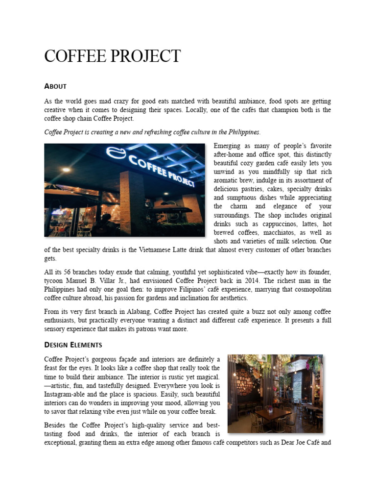 Coffee Project | PDF | Coffee | Coffeehouse Coffee Project | PDF | Coffee | Coffeehouse