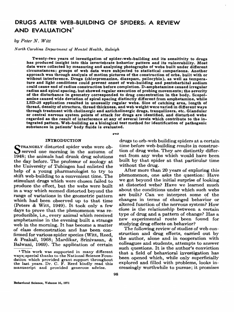 Spider Wen and Drugs | PDF | Spider Web | Spider