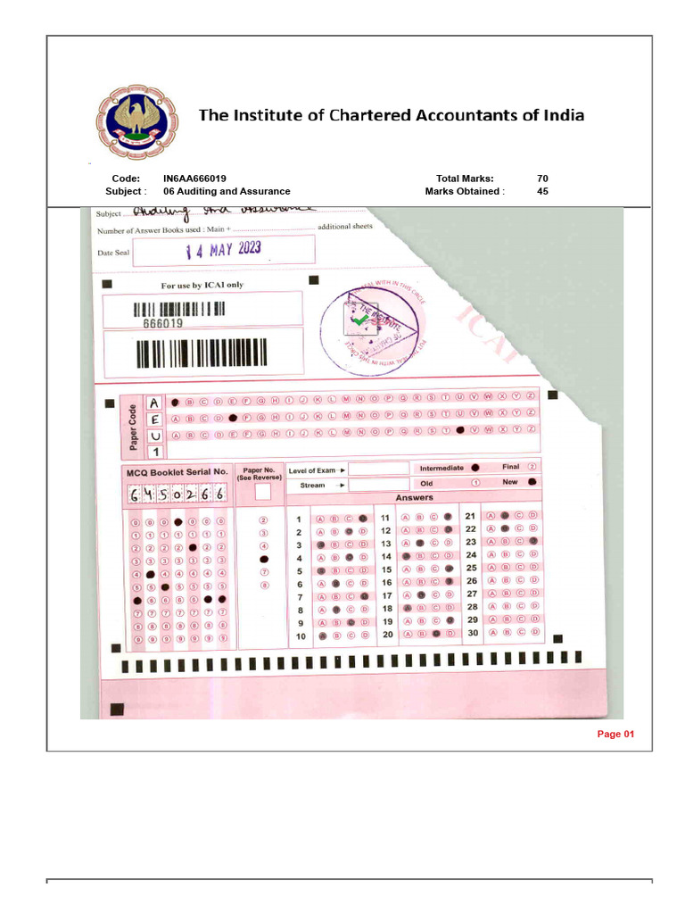 Audit Ans Sheet | PDF