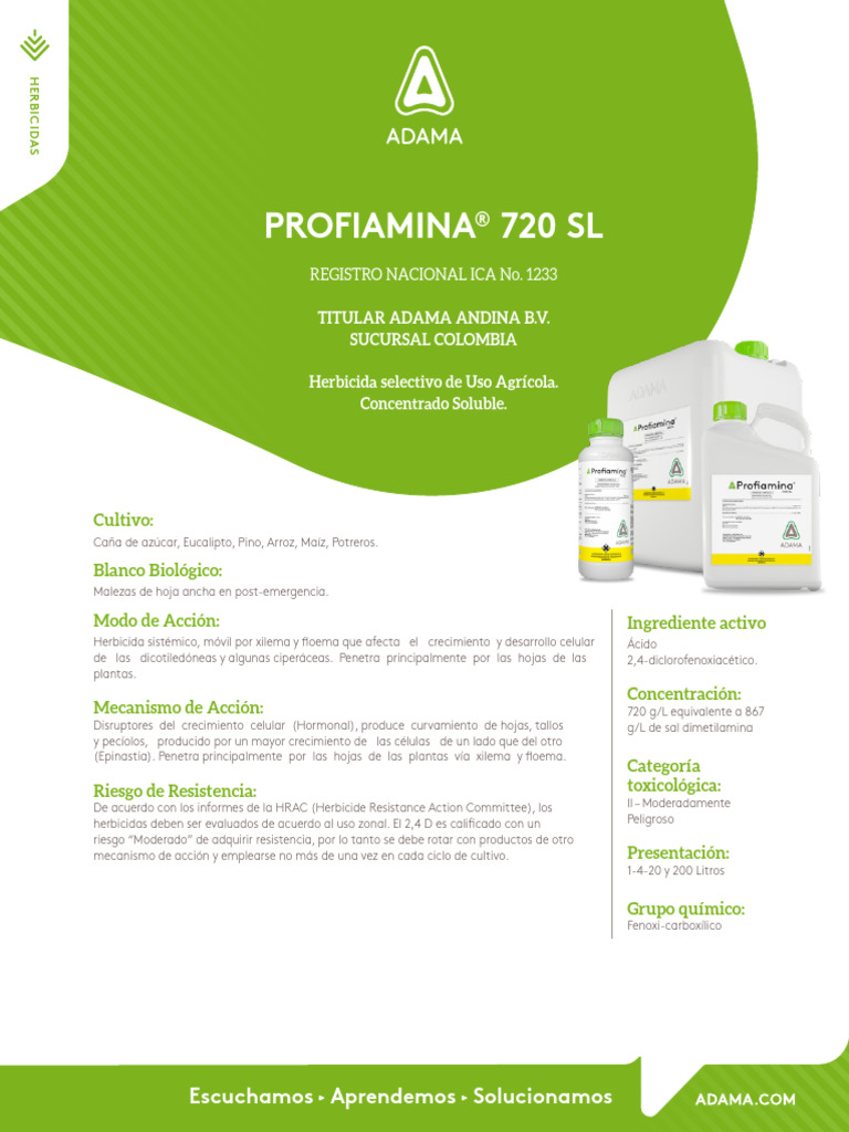 Ficha Tecnica Profiamina 720 | PDF | Herbicida | Agua
