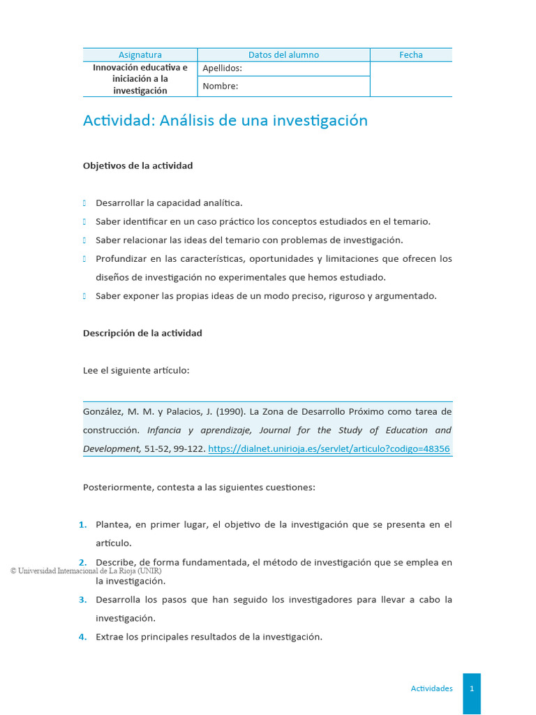 ACT.2 ANALISIS DE UNA INVESTIGACION | PDF | Aprendizaje | Science