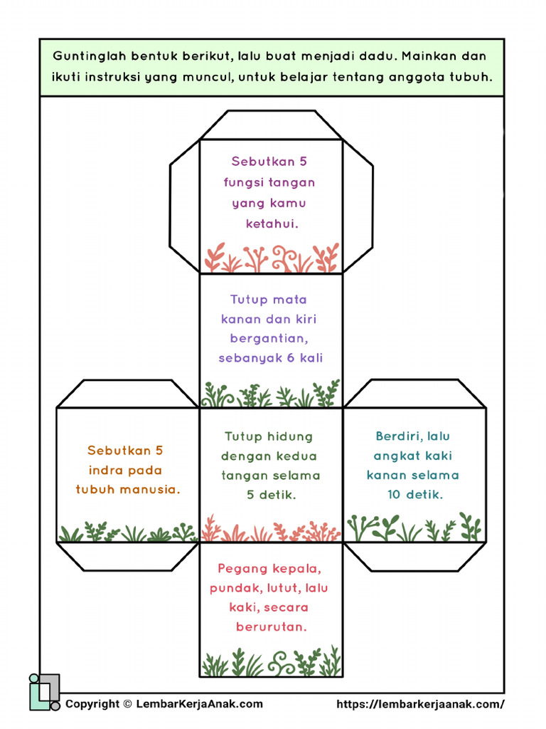 Tema Diri Sendiri - Dadu Anggota Tubuh | PDF