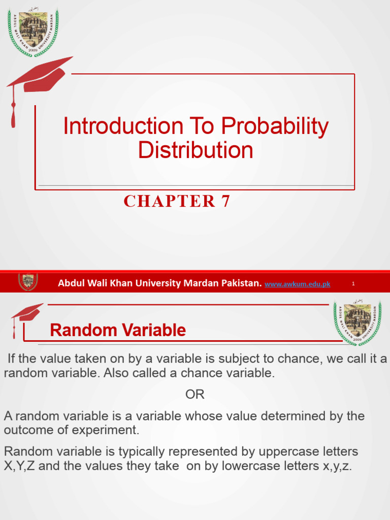 Introduction To Probability Distribution: Abdul Wali Khan University Mardan Pakistan | PDF ...