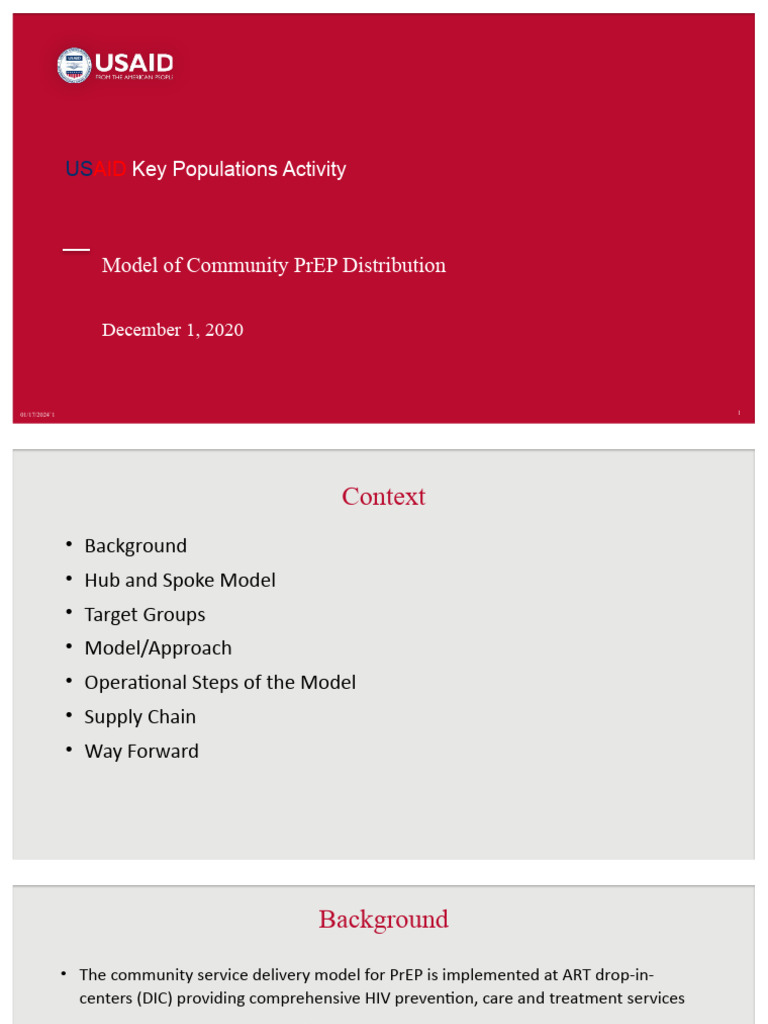 Model of Community PrEP Distribution USAID Key Populations Activity Dec ...