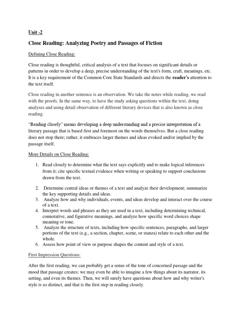 Close Reading PDF | PDF | Metre (Poetry) | Poetry