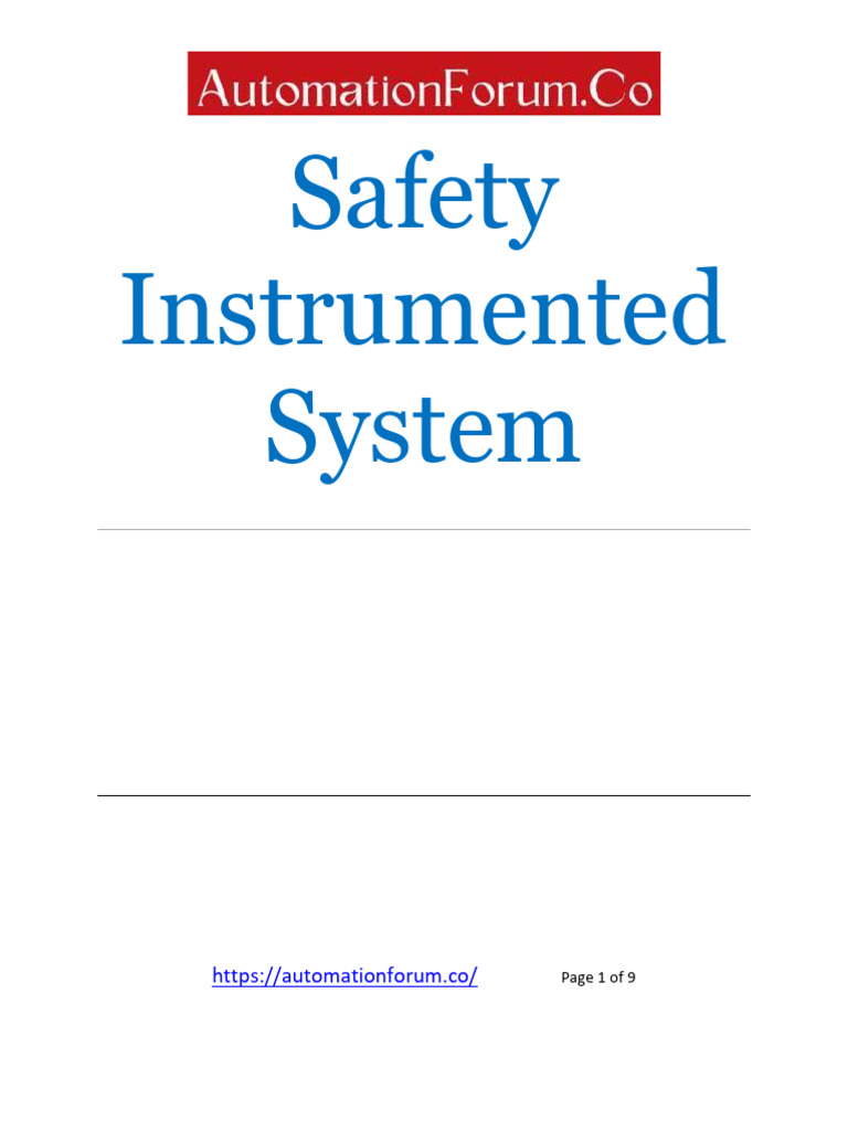 Safety Instrumented System | PDF | Systems Engineering | Electrical ...