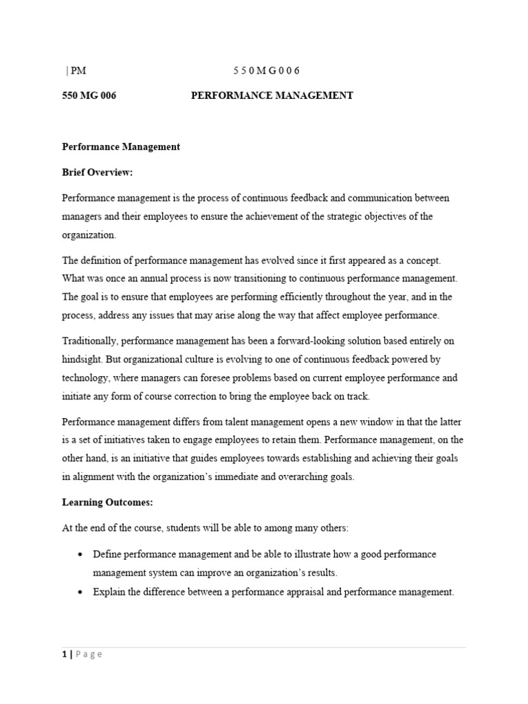 Performance Management | PDF | Performance Management | Goal