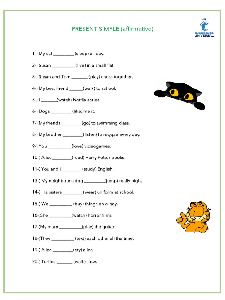 Present Simple - Aff | PDF