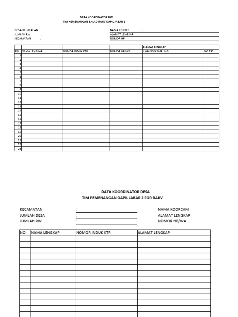 Format Data Saksi | PDF