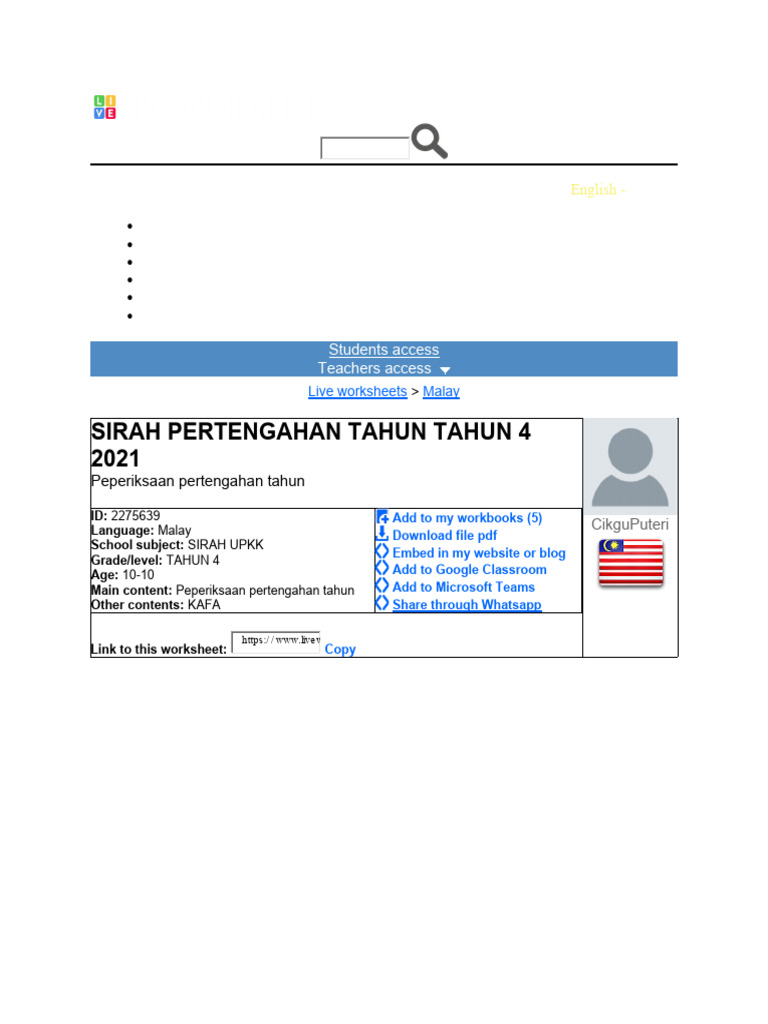 Soalan Tahun 4 Kafa | PDF