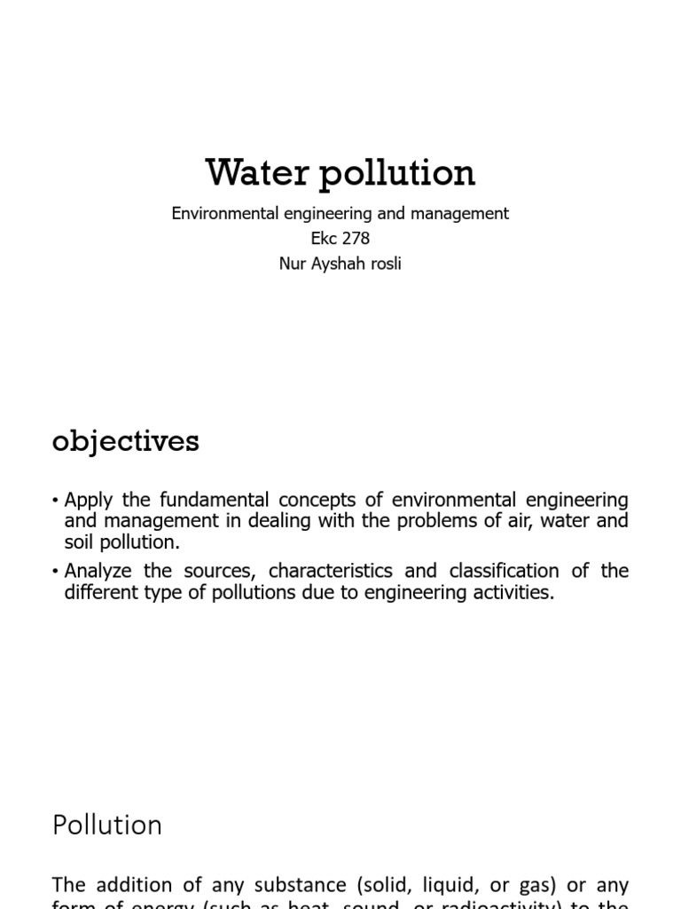 A. Introduction To Water Pollution | PDF | Water Pollution | Pollution