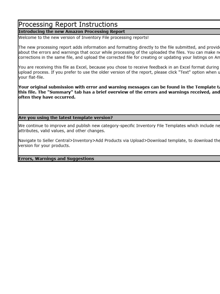 Amazon Inventory Processing Report Guide | PDF | Product (Business ...