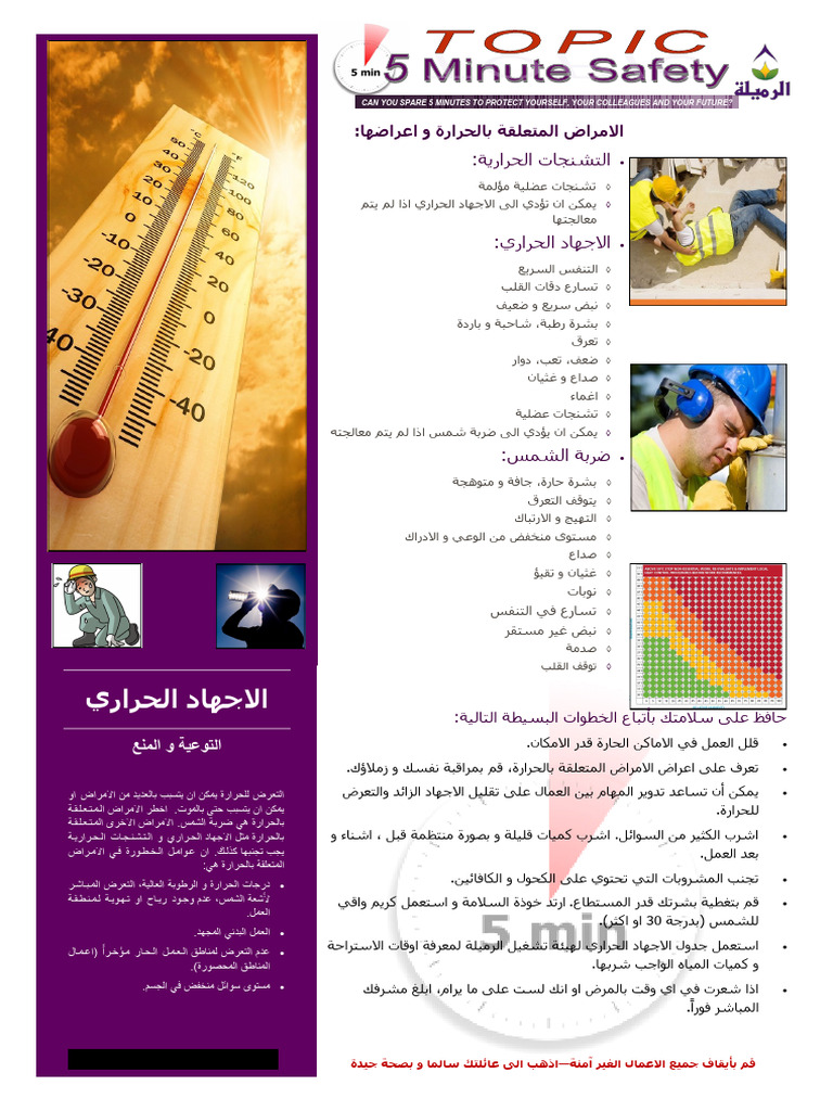 5 Mins Heat Stress - Arabic | PDF