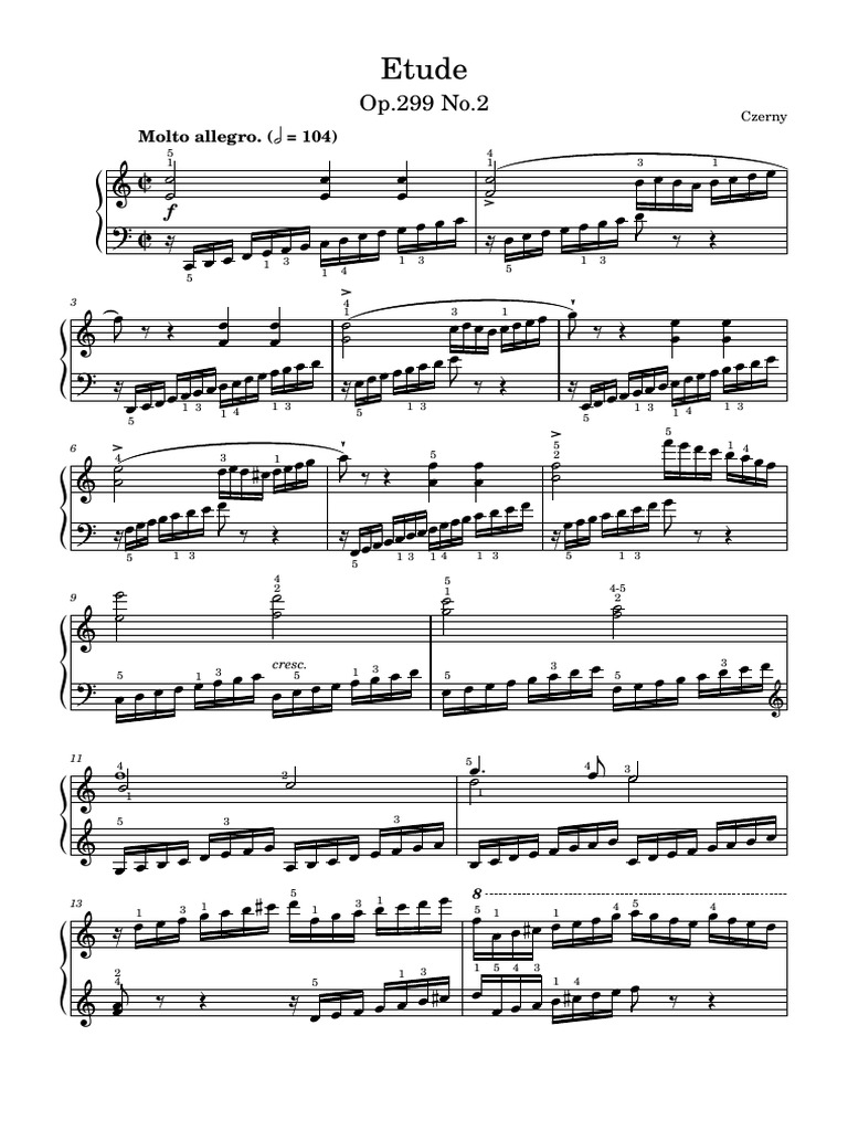 Etude Op.299 No.2 - Czerny | PDF | Musical Compositions | Classical Music