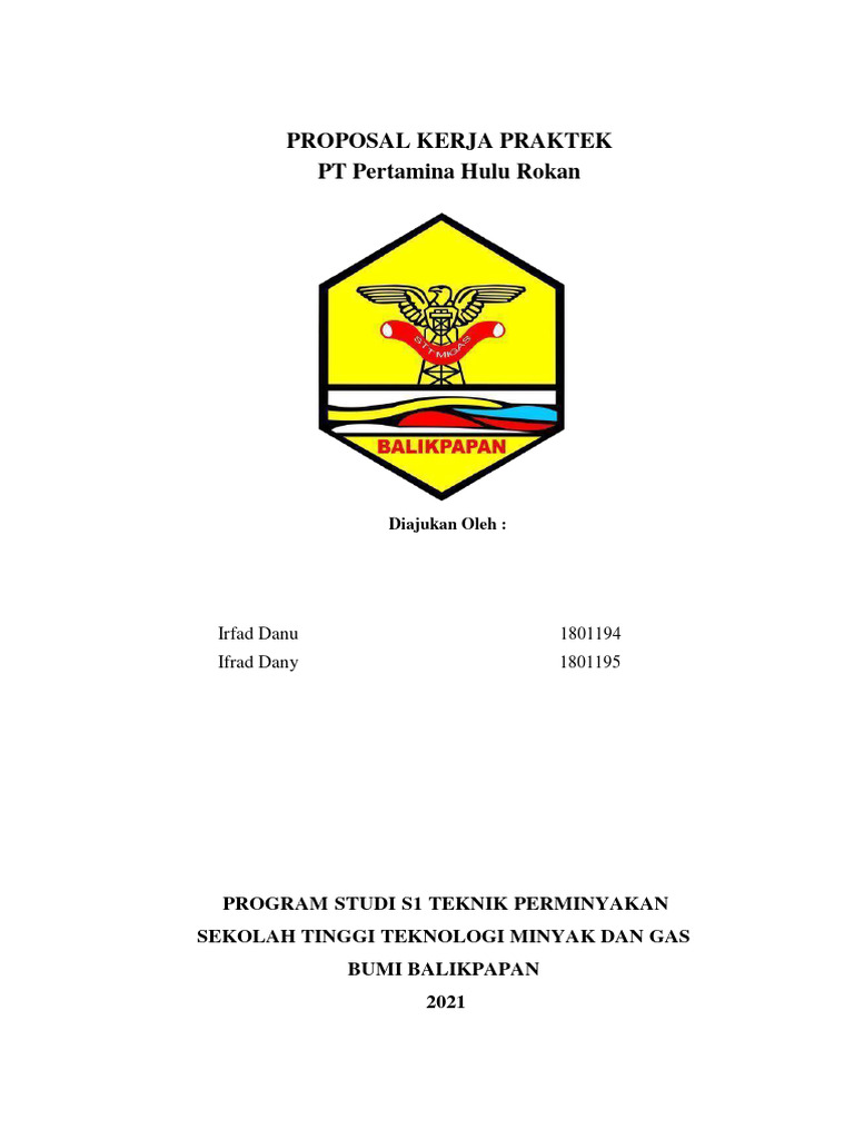 Proposal Kerja Praktek di Pertamina | PDF