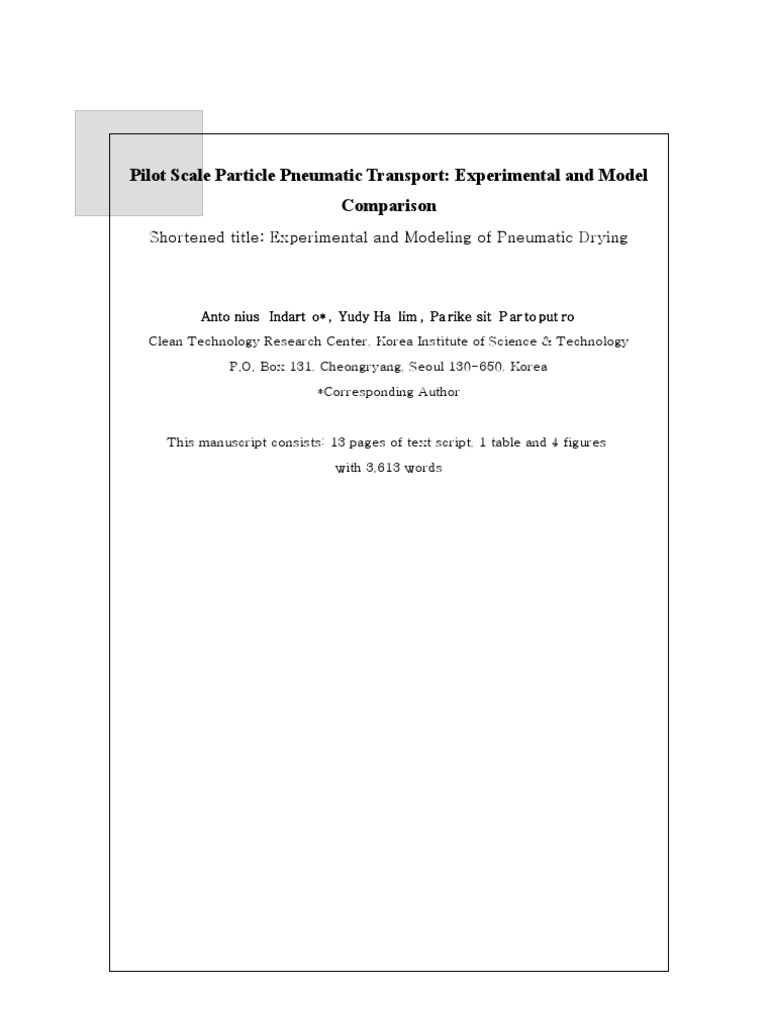 Pneumatic Transport: Experiments & Models | PDF