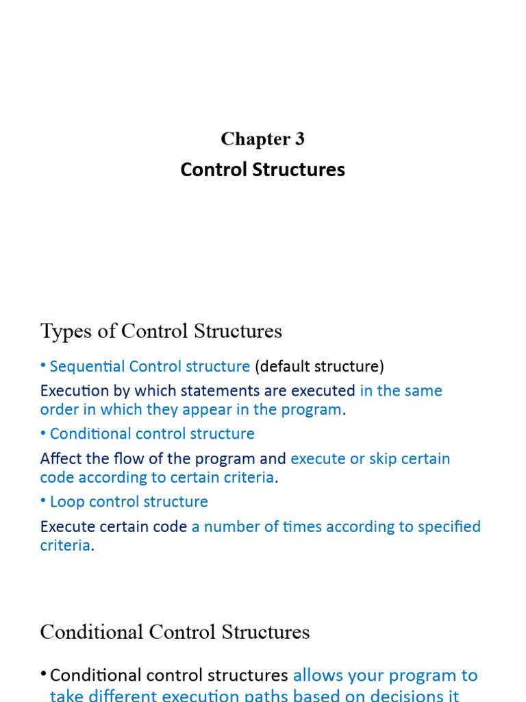 Chapter 3 Control Structures Pdf Control Flow Computer Science