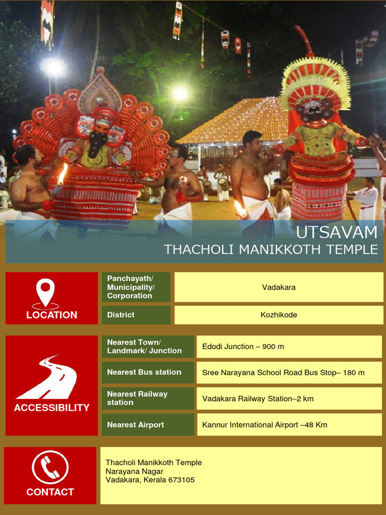 Utsavam: Thacholi Manikkoth Temple | PDF