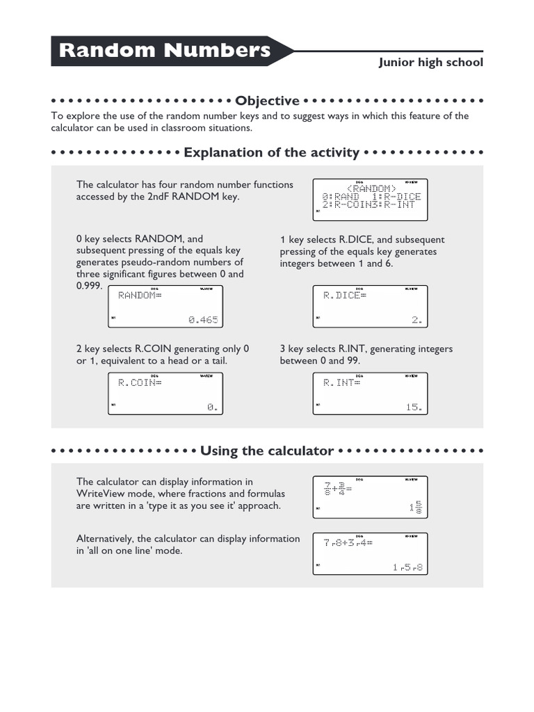 Random Numbers_1.PDF - Random_Numbers | PDF | Numbers | Randomness