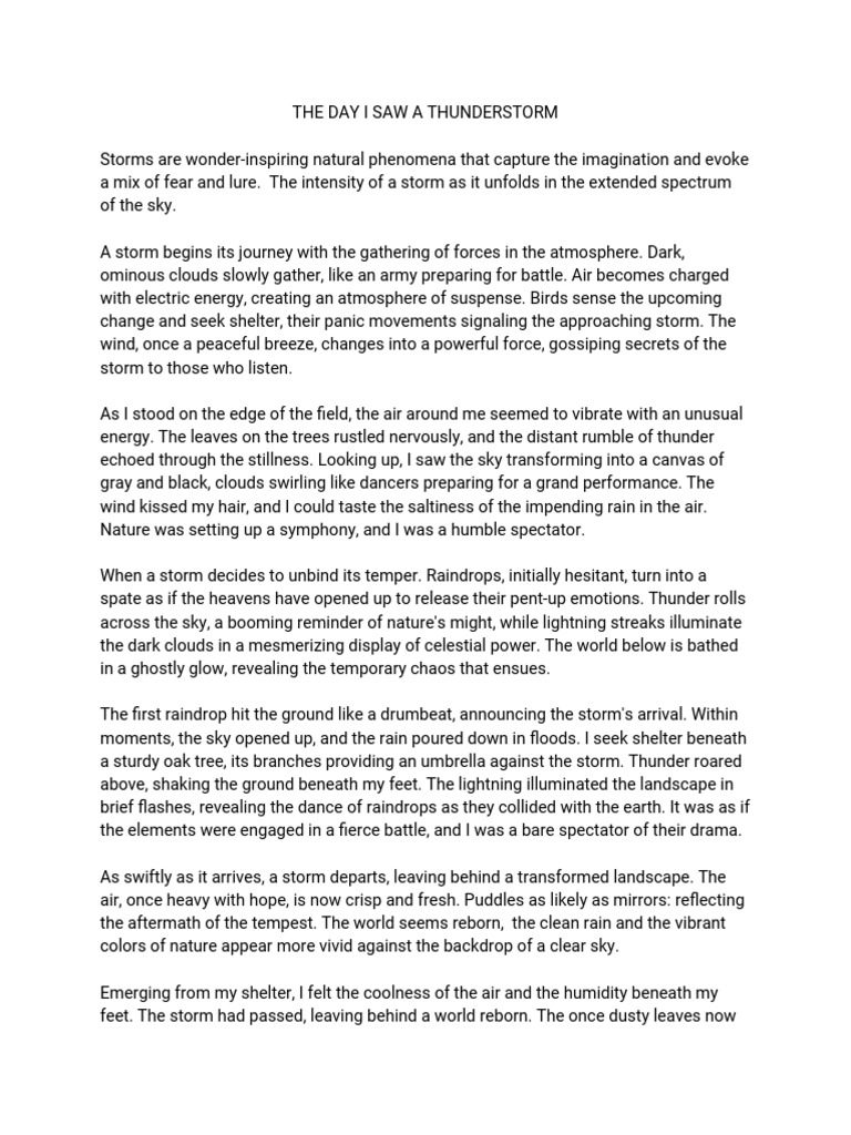 The Day I Saw A Thunderstorm | PDF | Sky | Storms