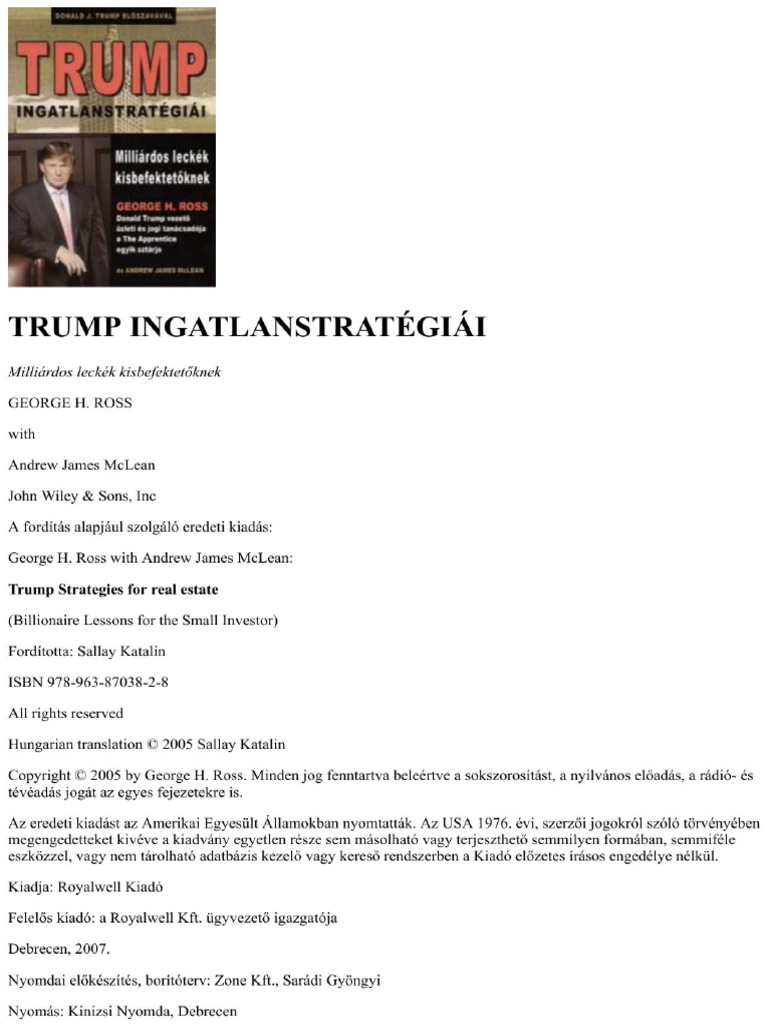 Trump Ingatlanstrategiai - George H. Ross | PDF