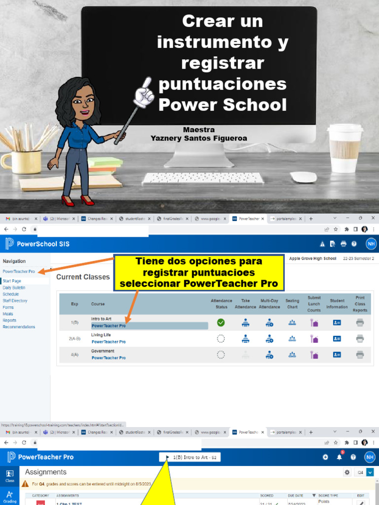 Crear y Registrar Instrumentos en PowerSchool | PDF
