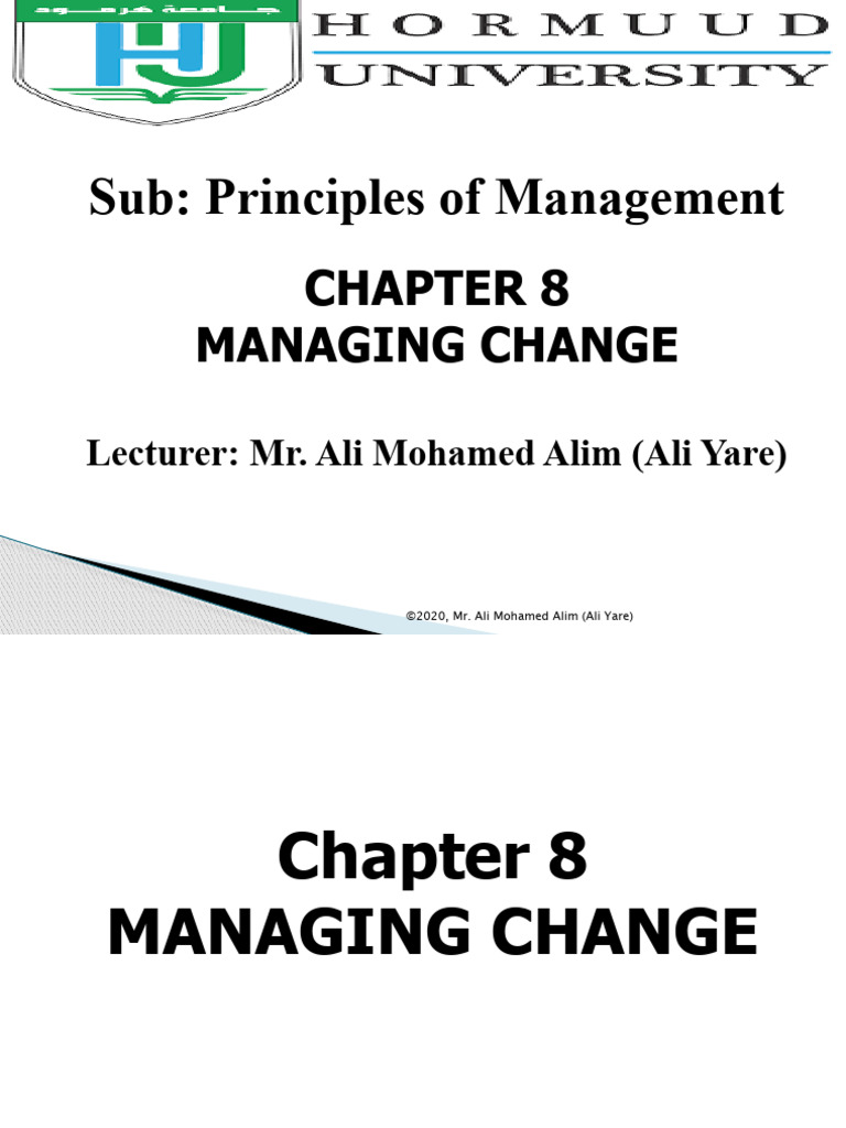 Chapter 8 Managing Change | PDF | Behavior | Change Management
