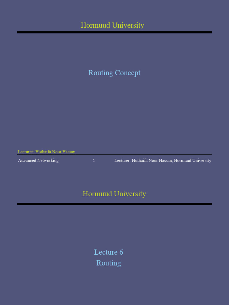 Advanced Net - Lecture-6 | PDF | Router (Computing) | Computer Network