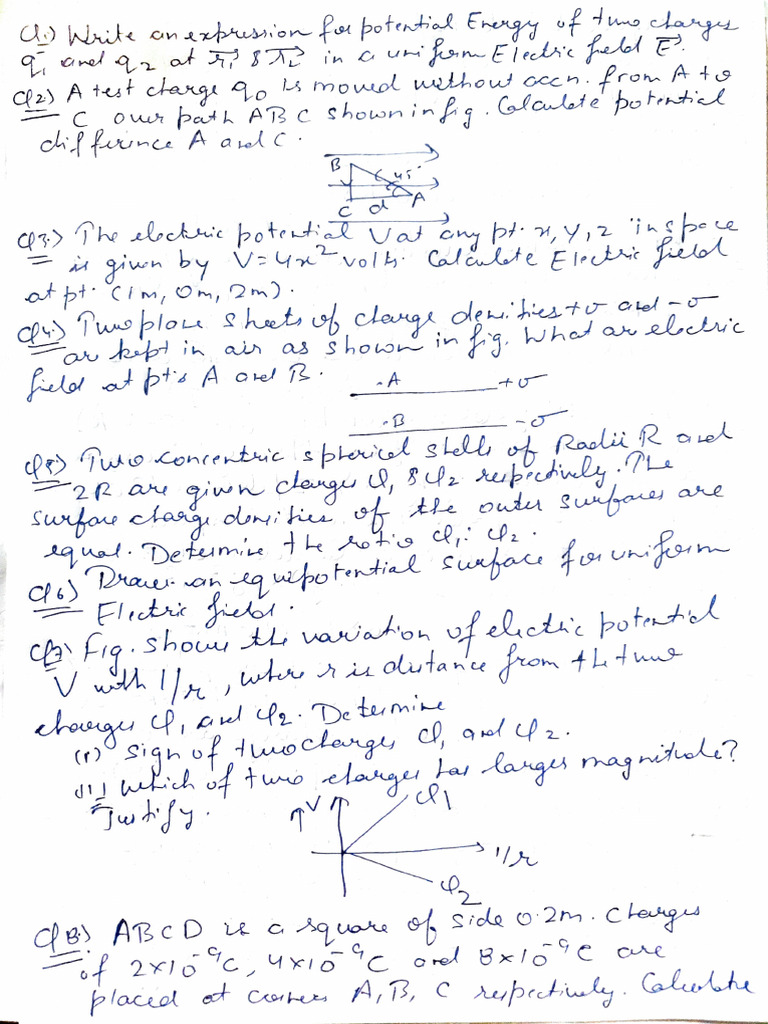 Electrostatic Potential and Capacitance Assignment | PDF