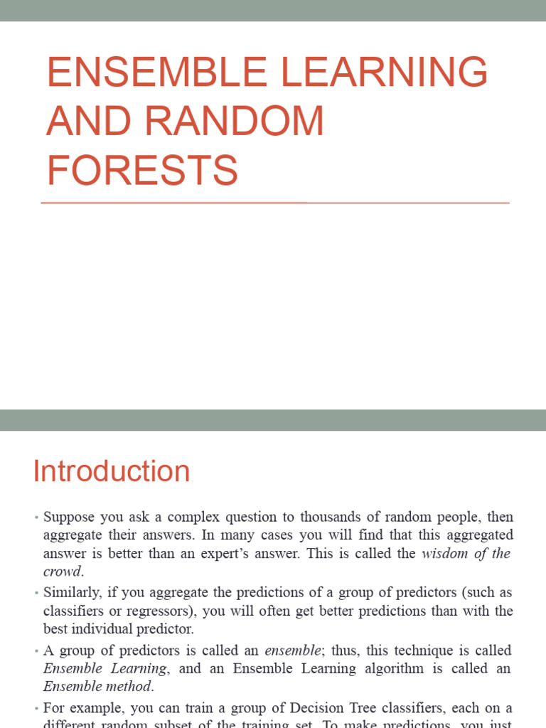 VTU Module-4 Chapter-2 Ensemble Learning and Random Forests | PDF ...