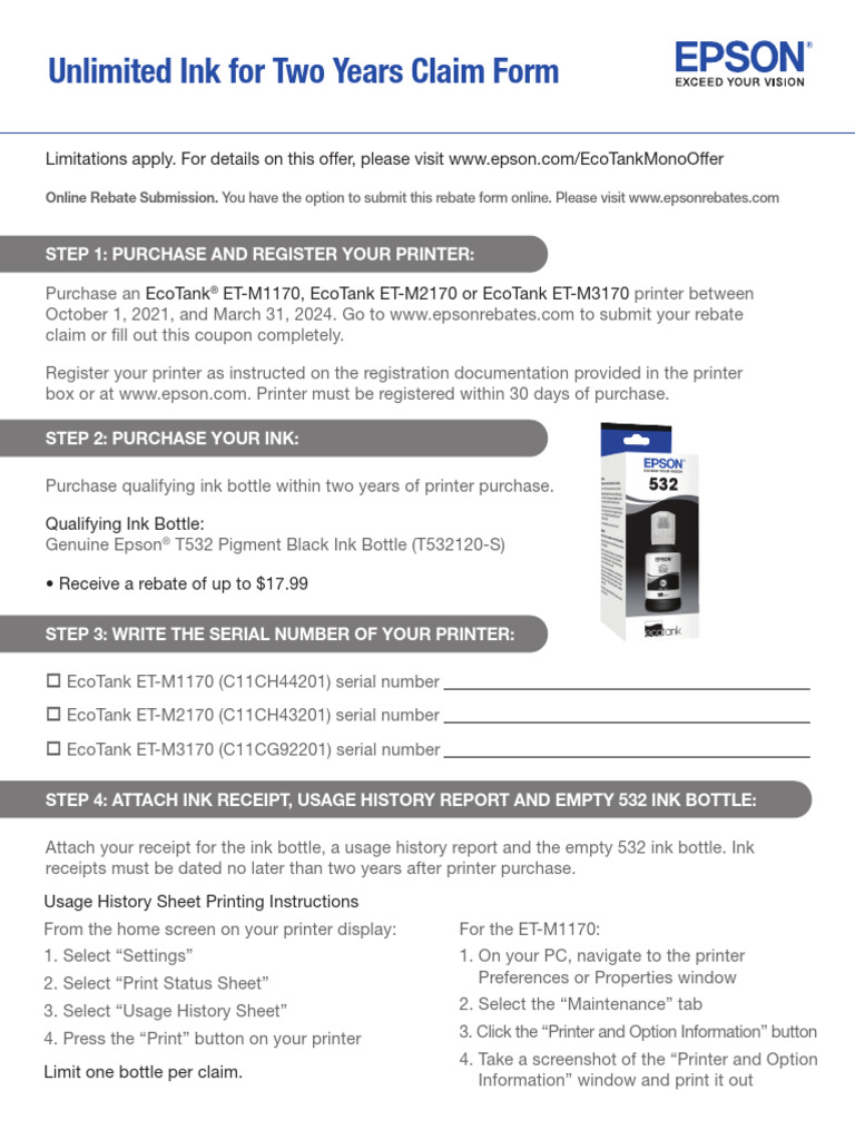 Unlimited Ink For Two Years EA1219 Coupon CPD-58988R8 Final PDF | PDF ...