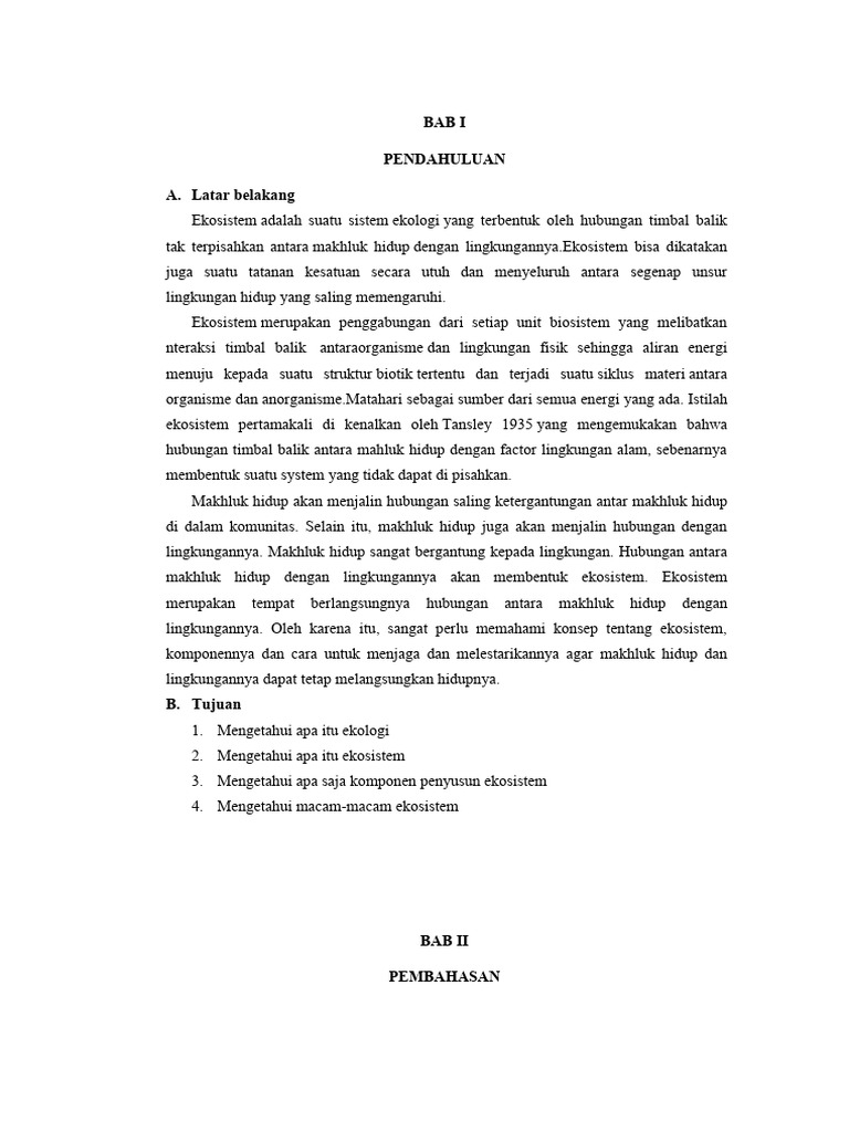 Bab 1-4 Tugas Ekologi | PDF