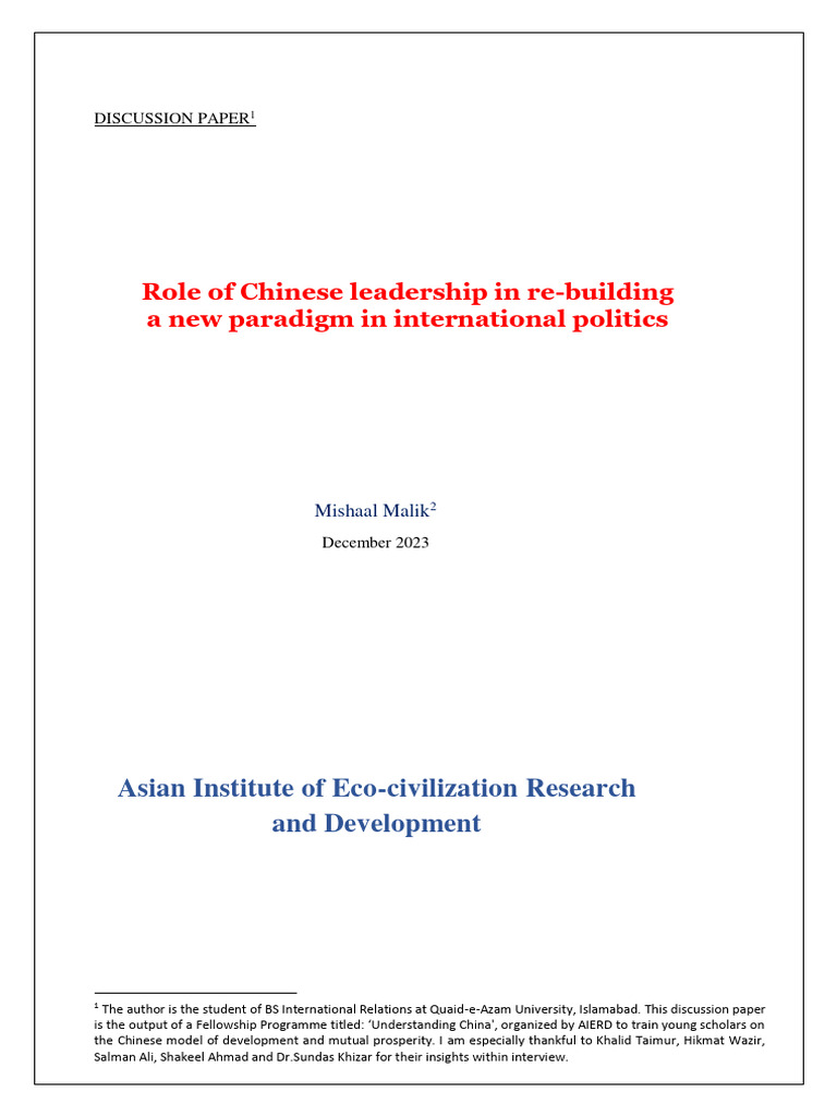 Chinese Leadership in Global Politics | PDF | Xi Jinping | Leadership