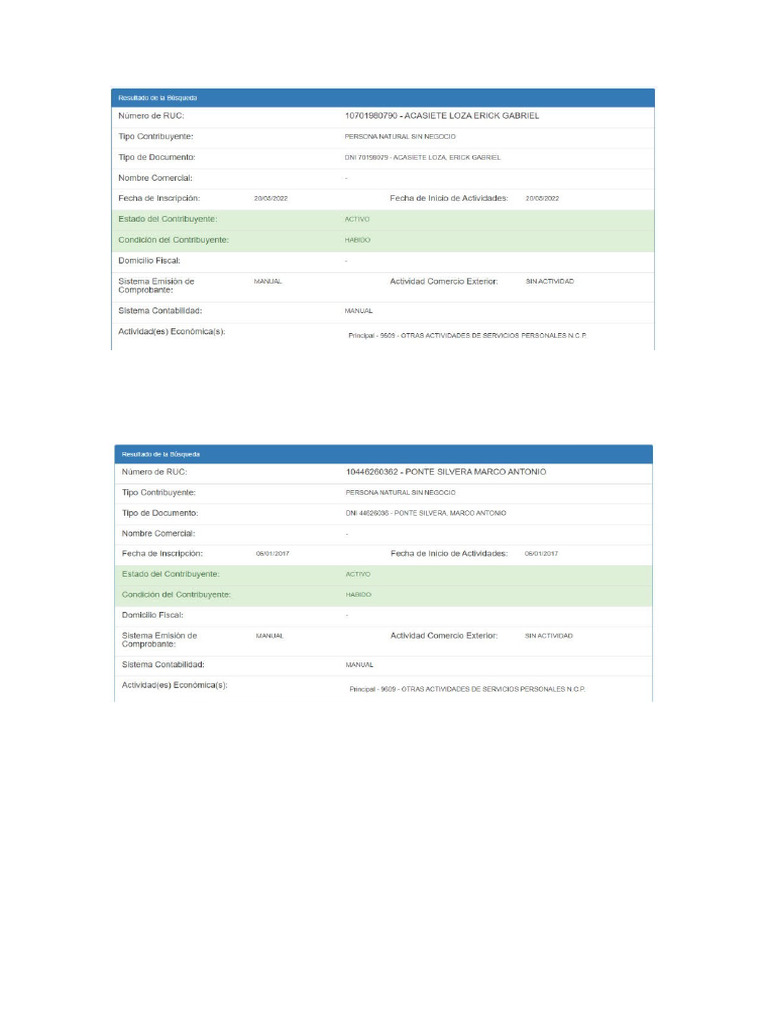 Ruc Validaciones | PDF