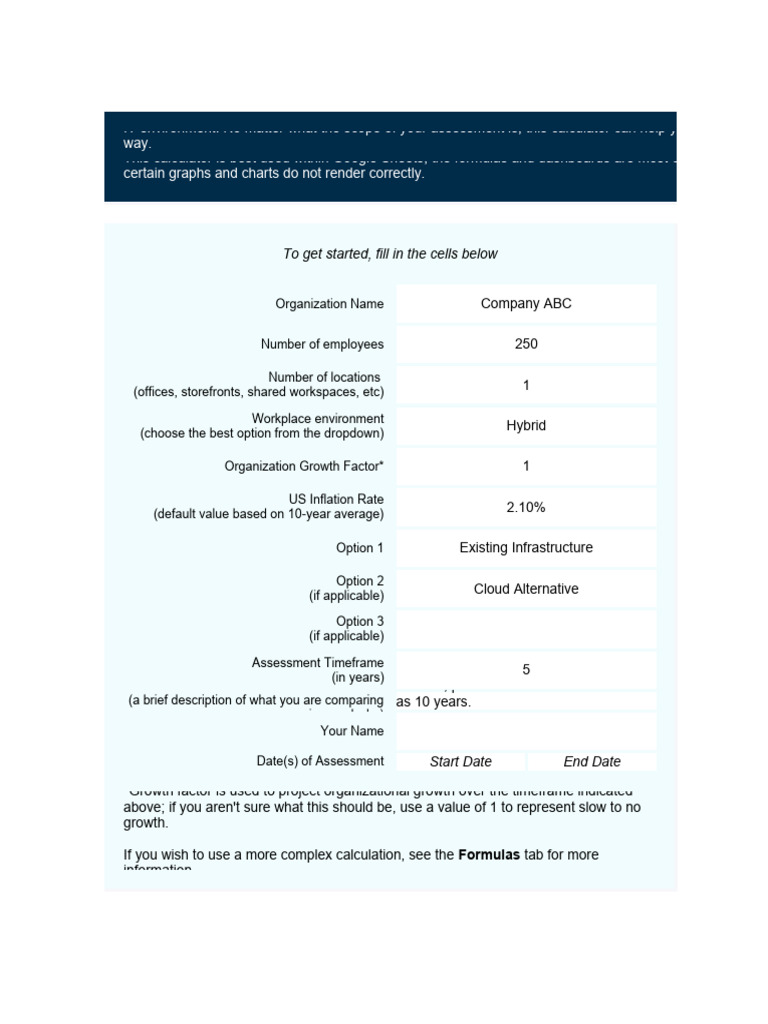 TCO Calculator for Cloud vs On-Premise | PDF | Computer Network | Cloud ...