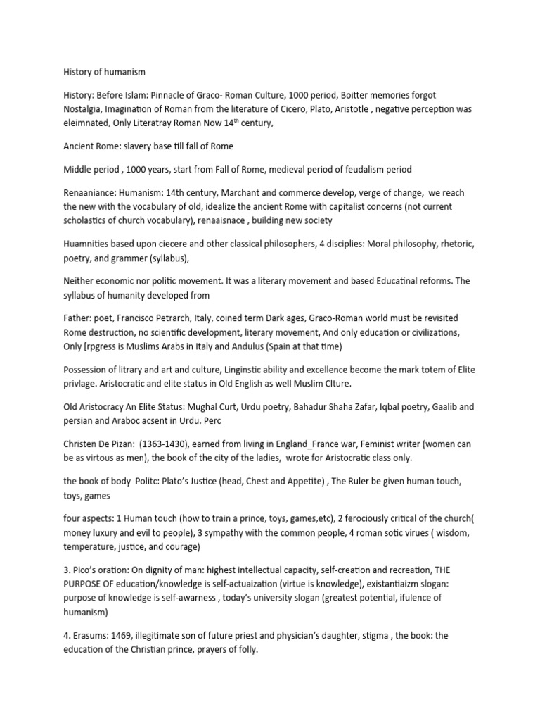 History of humanism | PDF | Humanism | Ancient Rome