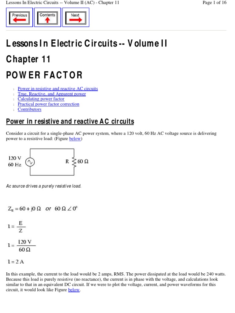 Lessons in Electric Circuits - Volume II | PDF | Ac Power | Electrical ...