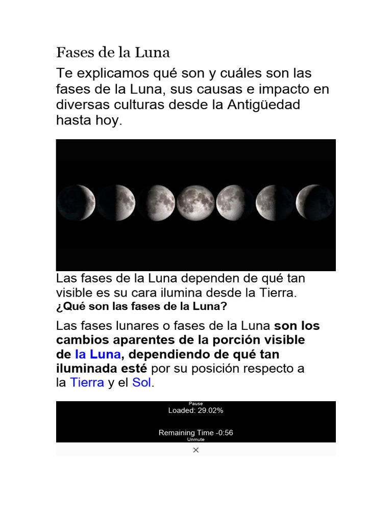 Fases de la Luna | PDF | Luna | Astronomía