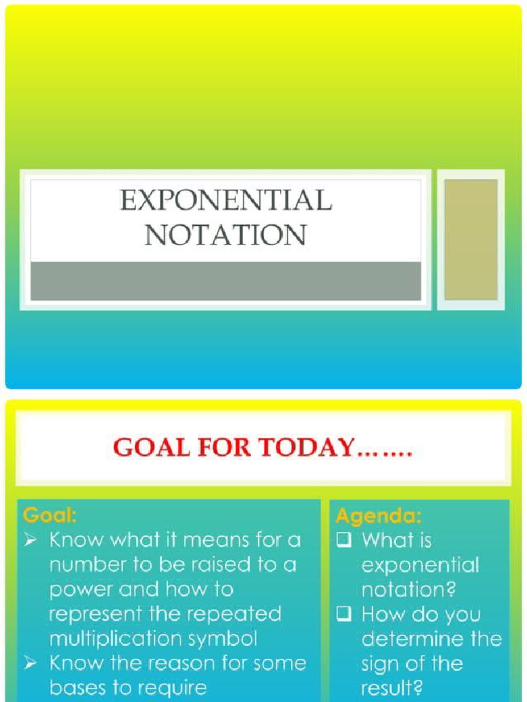 Exponential Notation Pdf