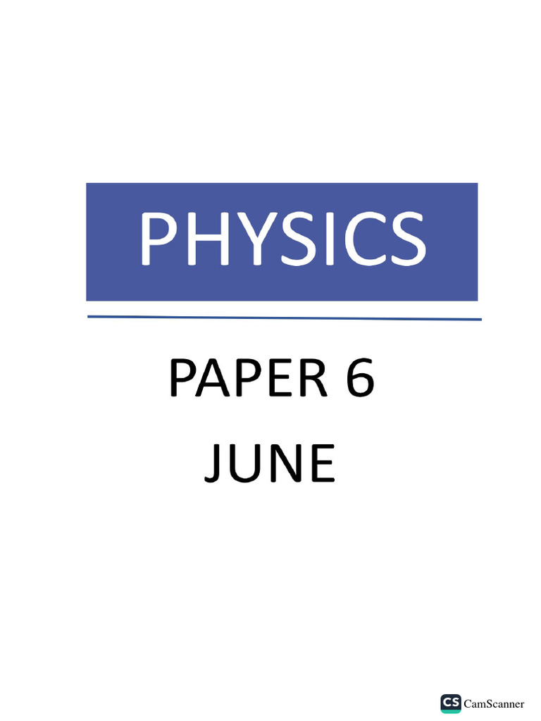 Physics Paper 6 MJ Booklet | PDF