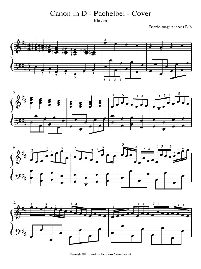 Canon in D - Pachelbel | PDF