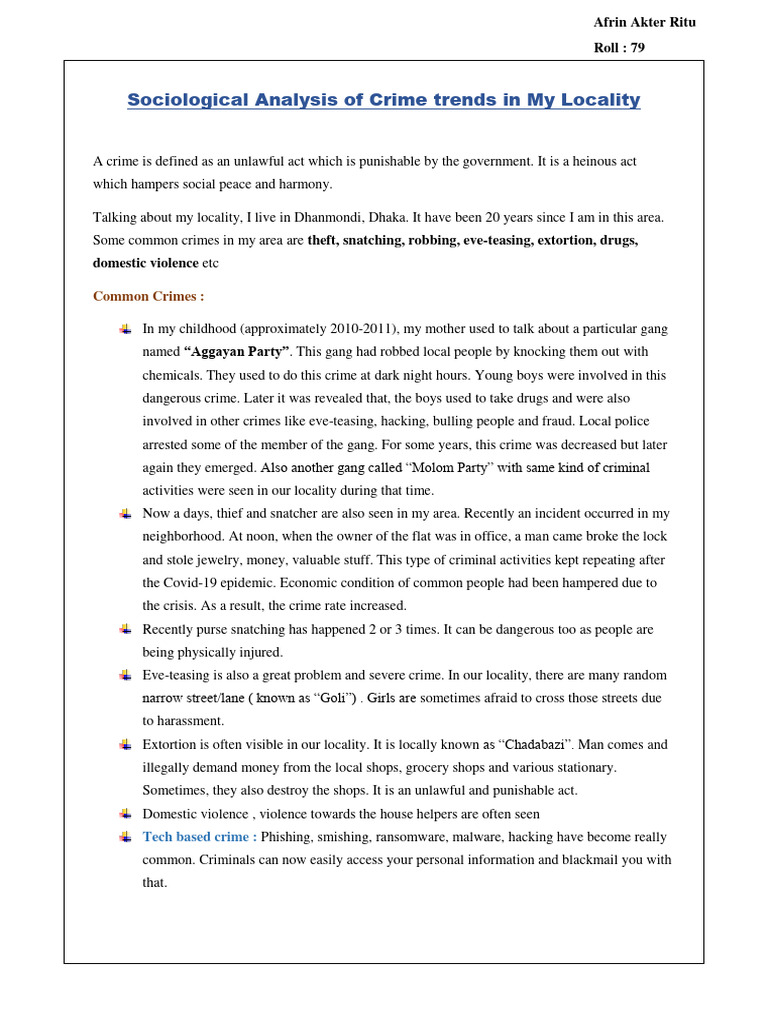 Ritu Sociology | PDF | Crimes | Crime & Violence