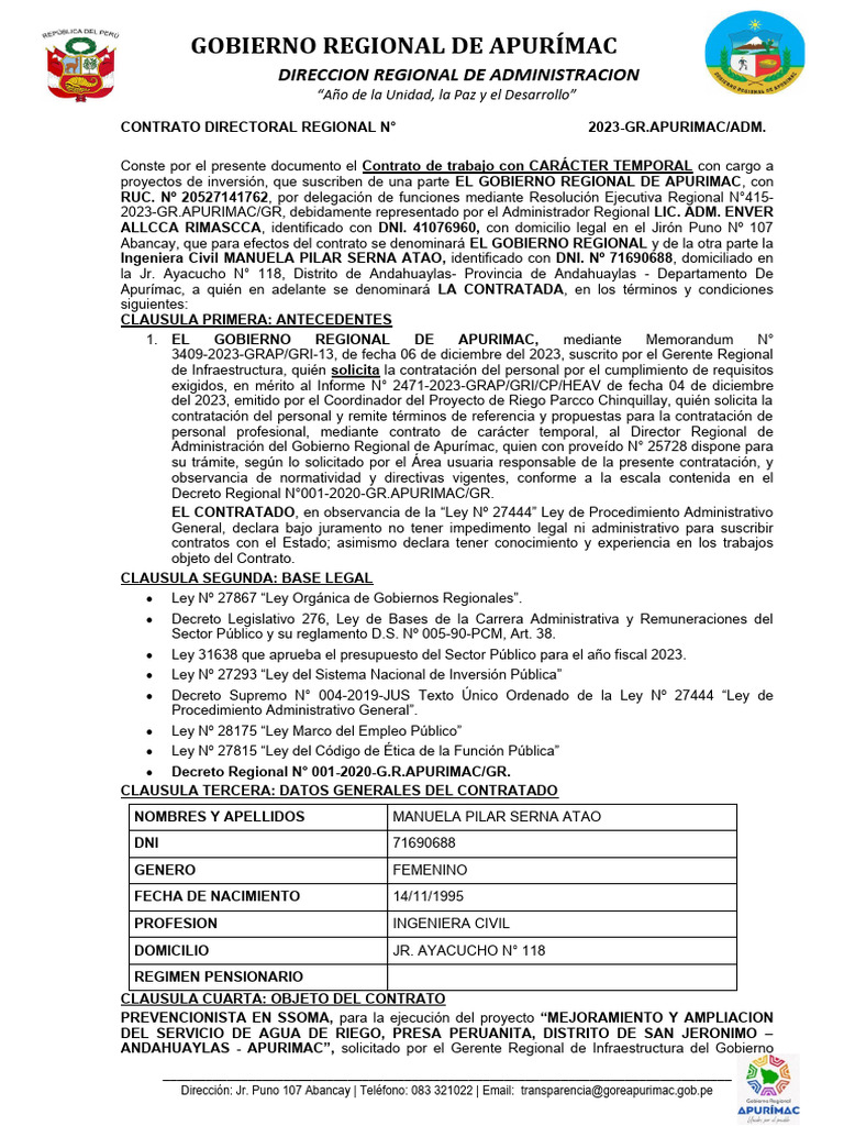 Manuela Pilar Serna Atao - Ssoma | PDF | Seguridad y salud ocupacional | Gobierno
