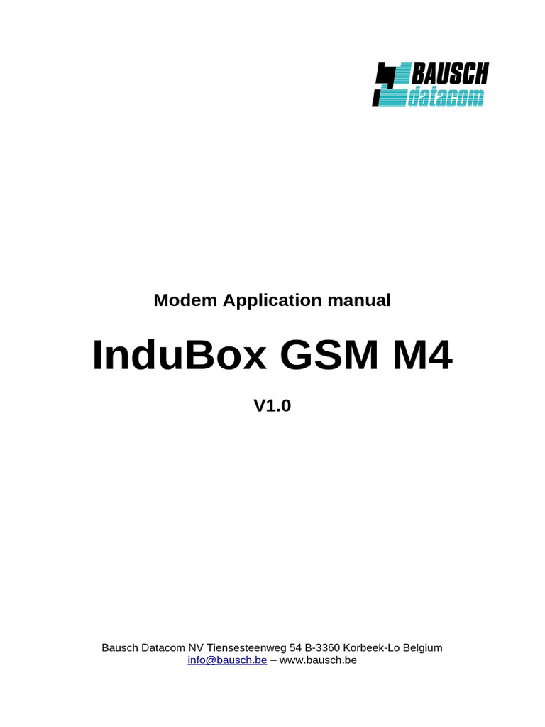 InduBox GSM M4 Modem Application Manual V1.0 | PDF | Ip Address | Port ...