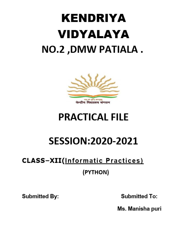 Class 12 Informatics Practices File | PDF | Information Retrieval ...