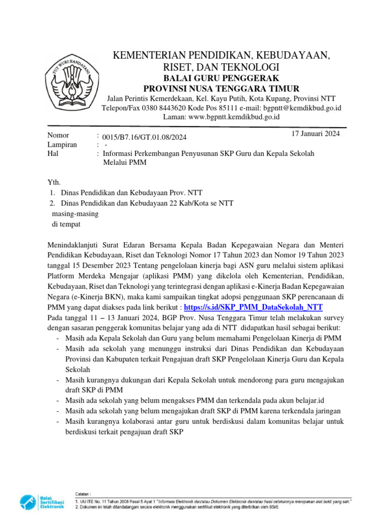 BGP NTT-Penyampaian Informasi Perencanaan SKP Di PMM | PDF