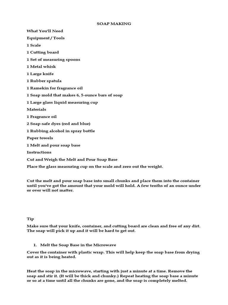 Soap Making | PDF | Soap | Materials